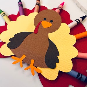 Thanksgiving Turkey Crayon Holder With Crayons, Kid's Place Setting ...