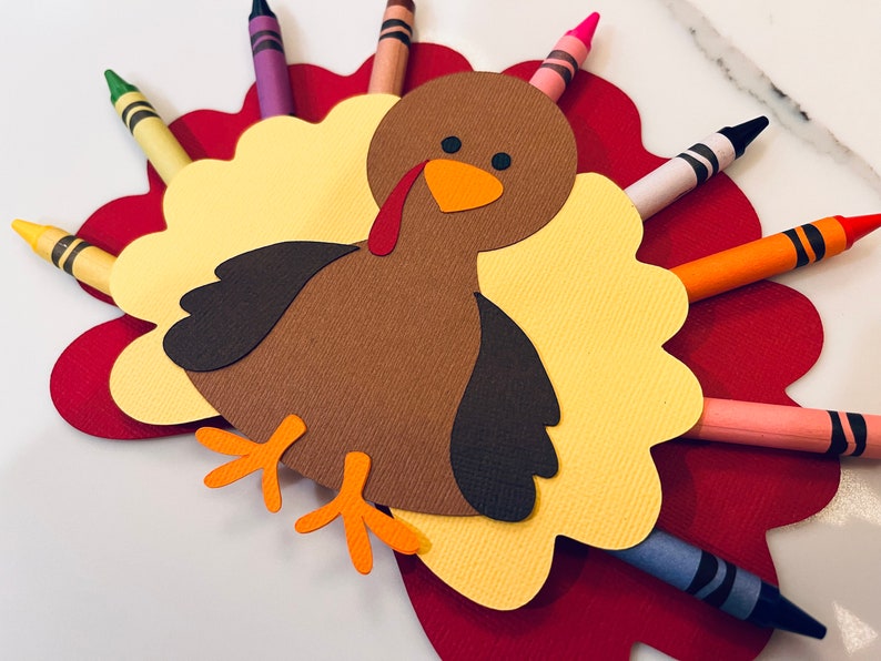 Thanksgiving Turkey Crayon Holder With Crayons, Kid's Place Setting ...