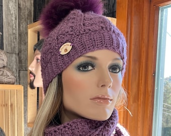 Purple Toque and Scarf - Etsy