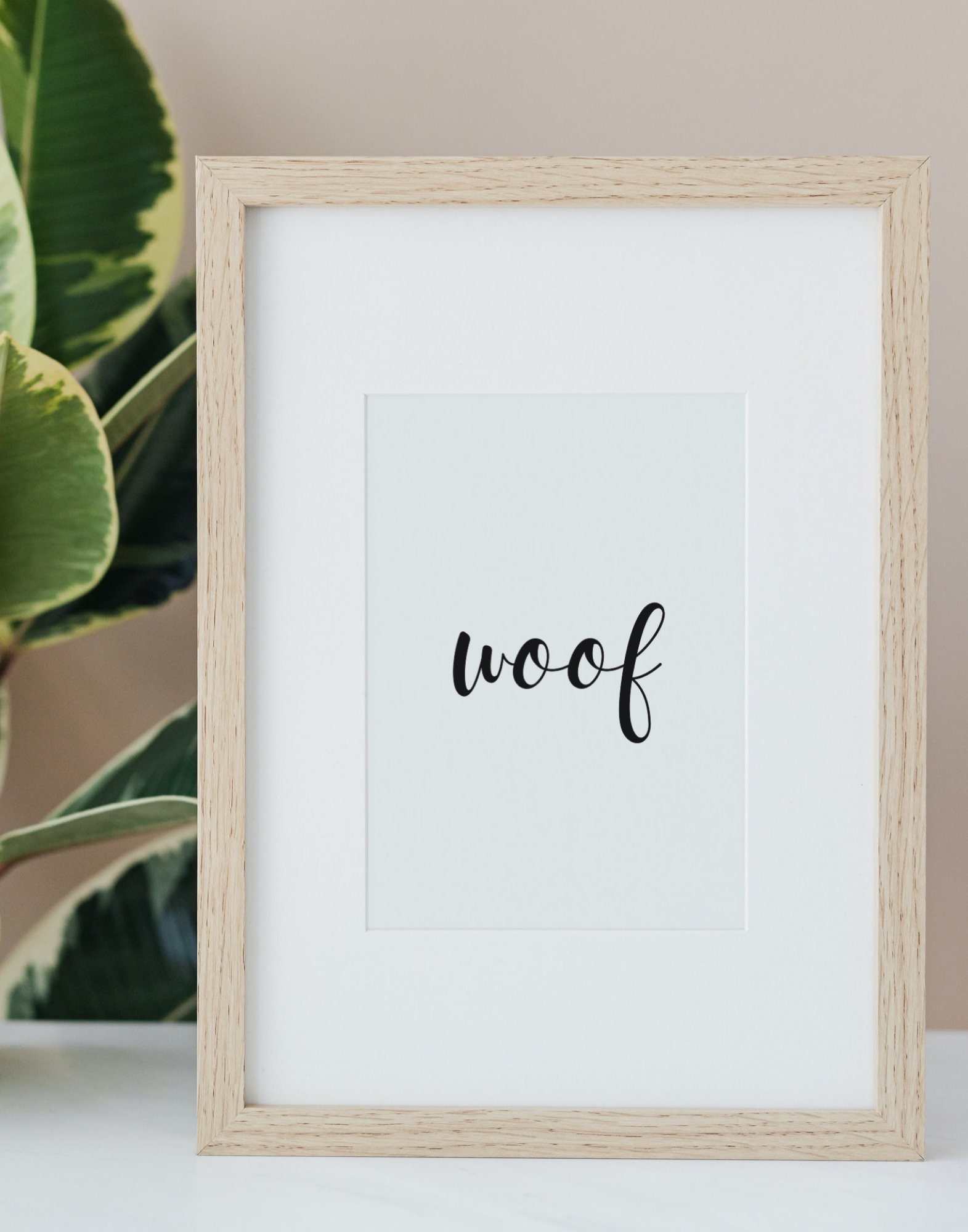 Woof Word Art Print, Digital Wall Art, Woof Print, Modern Wall Decor ...