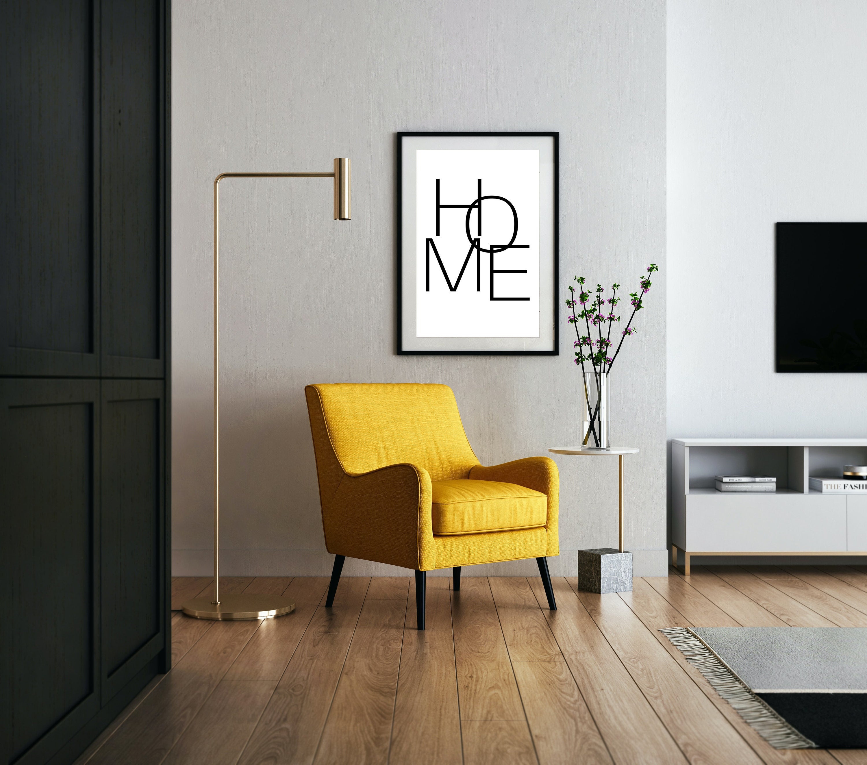 Home Word Printable Art, Modern Home Decor, Unique Home Art, One Word ...