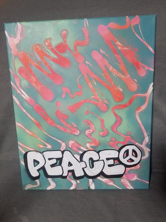 Peace Written In Bubble Letters
