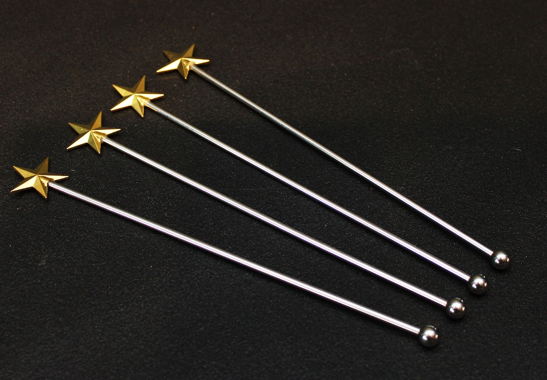 Gold Star Cocktail Stirrers 19cm, Drinks Stirrers Quantity Options - Etsy