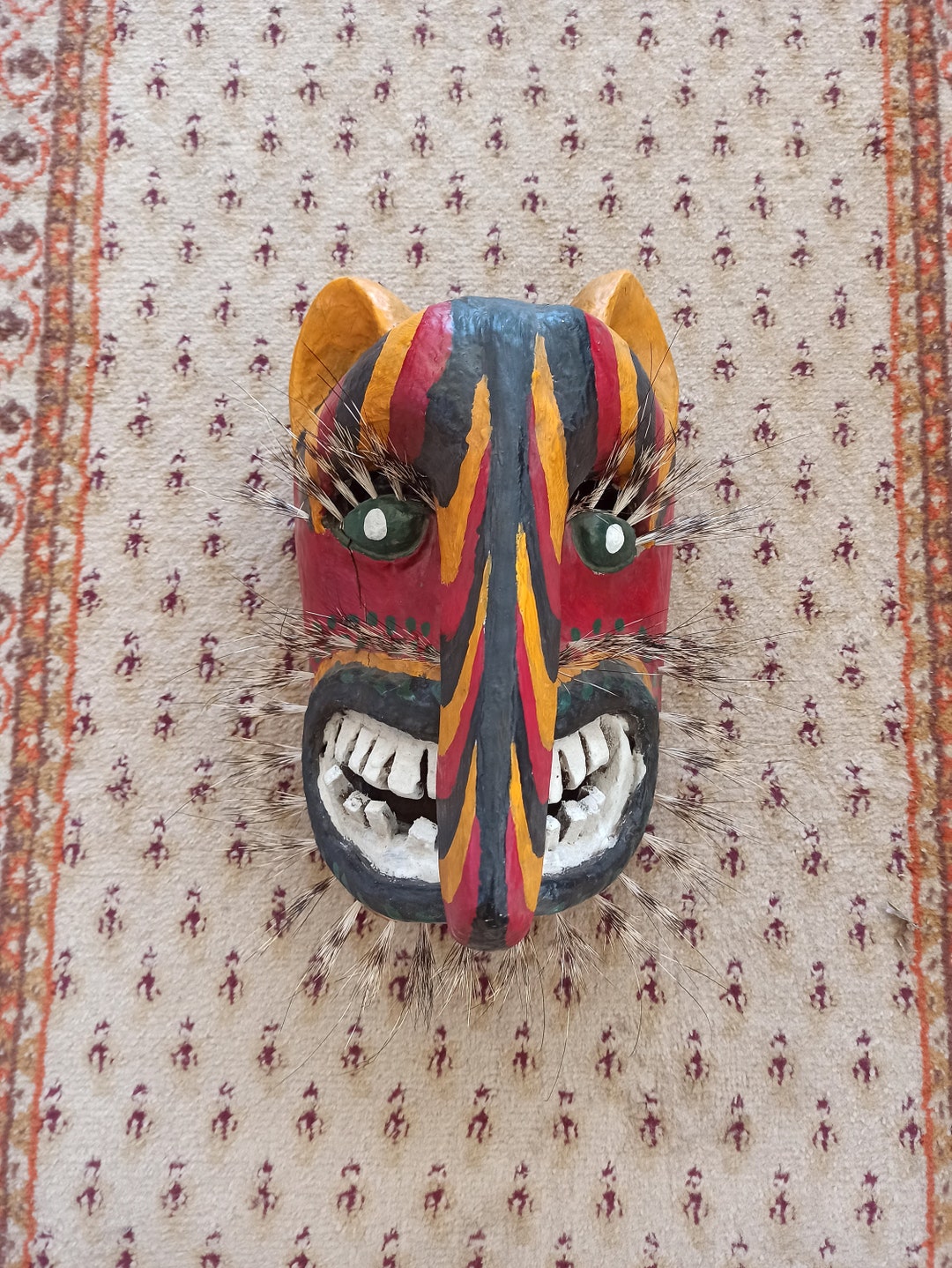 Beautiful Large Decorative Vintage Red Tecuan (jaguar) Mask - Etsy