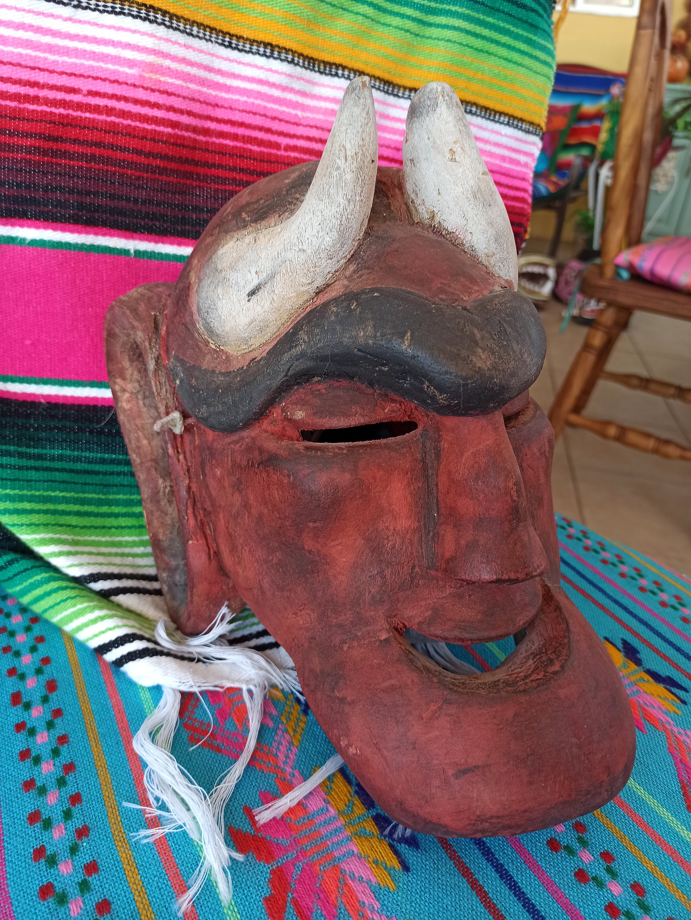 Old Wooden Devil Mask - Etsy