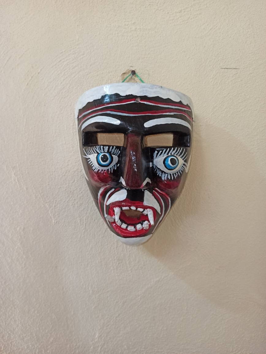 Beautiful Mexican Wooden Mask of Tlacololero - Etsy