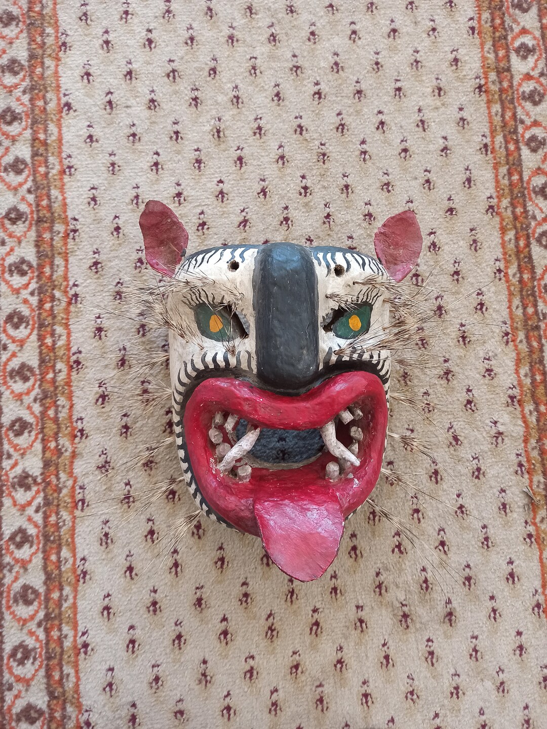 Beautiful and Large Decorative Vintage Tecuan Mask jaguar in Nahuatl ...