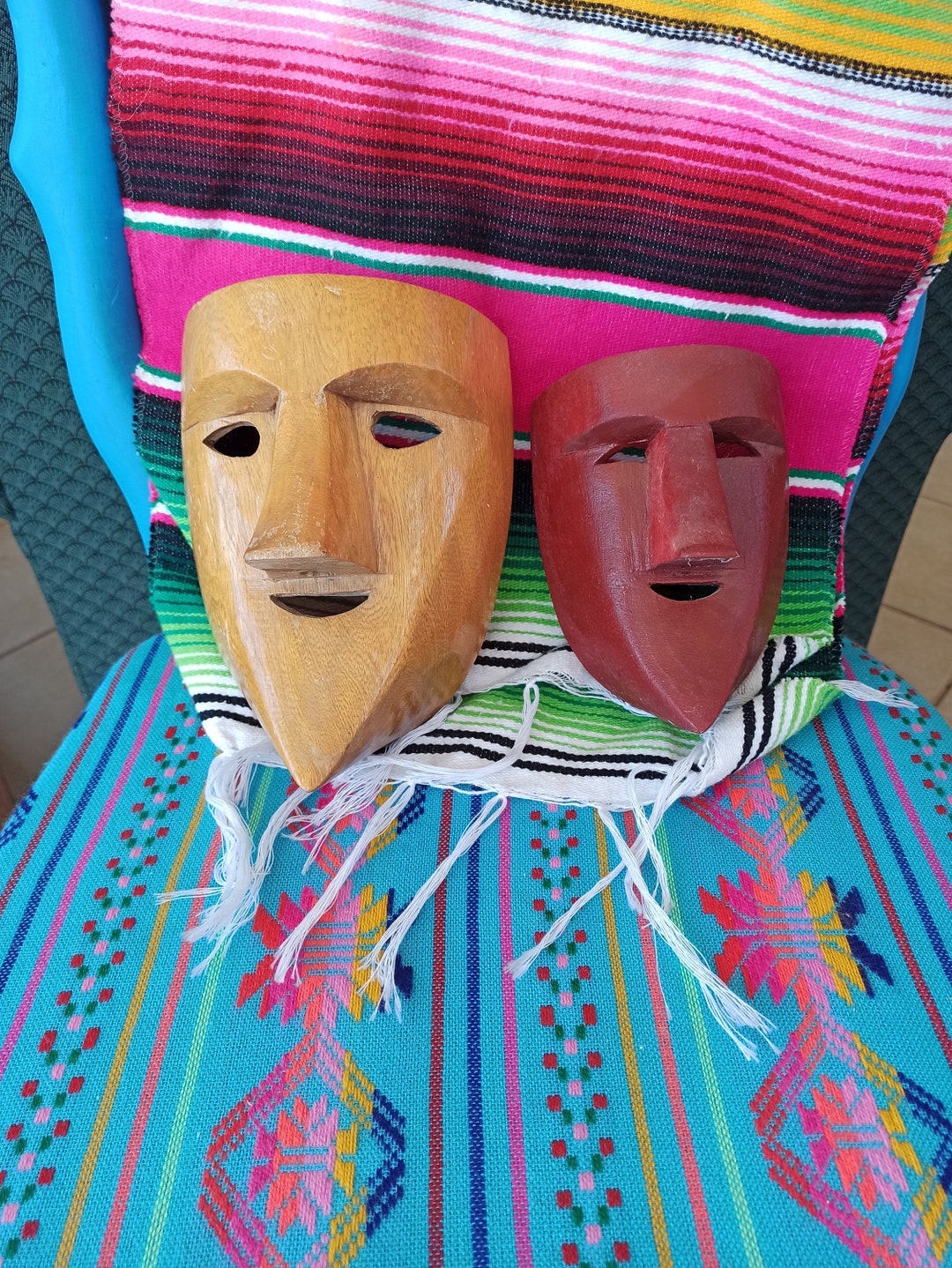 Two Wooden Masks of Cojoe From the Pocho Dance of the - Etsy UK
