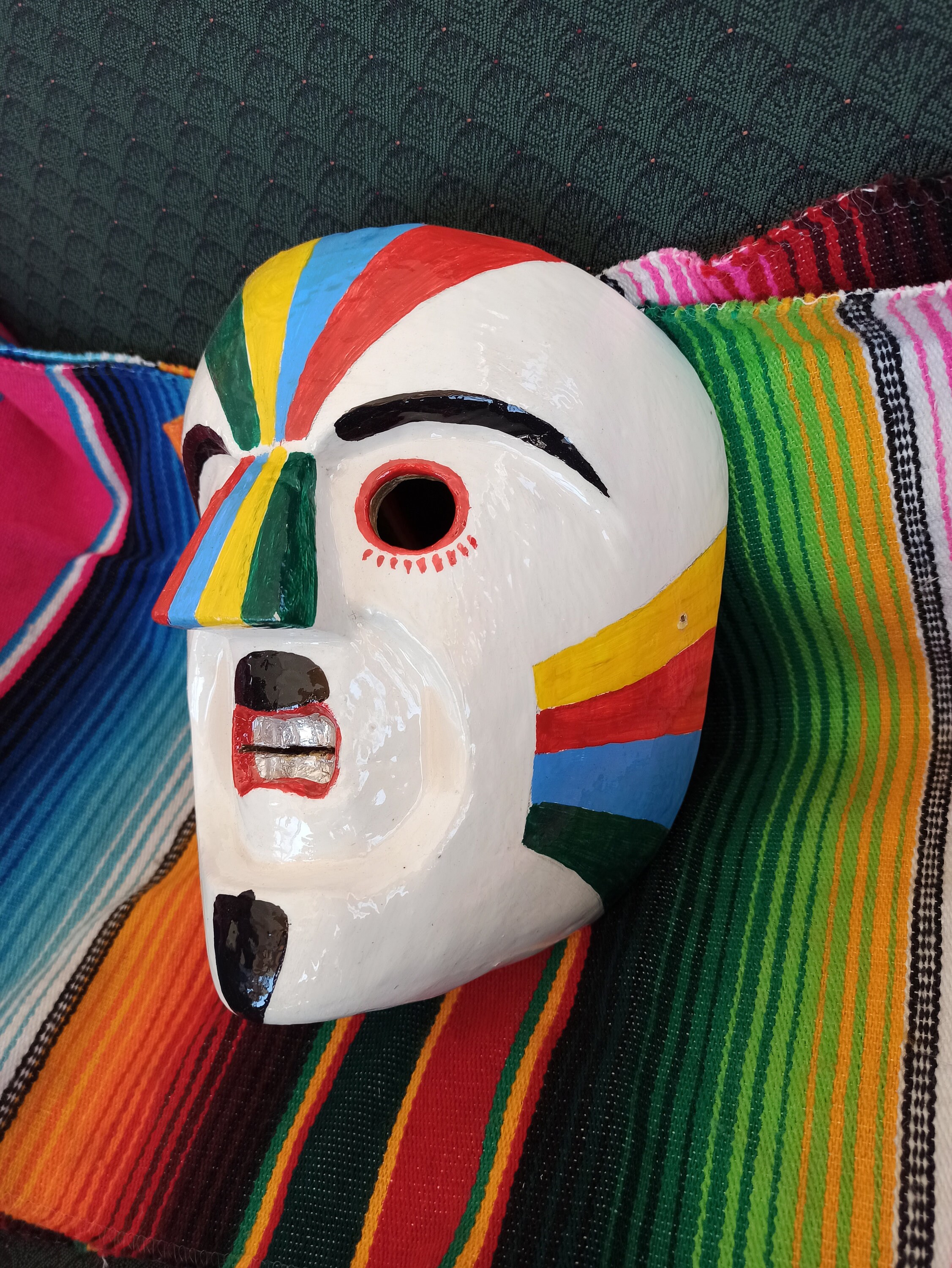 Wooden mask of the Comanche dance from the town of Jaltocan | Etsy