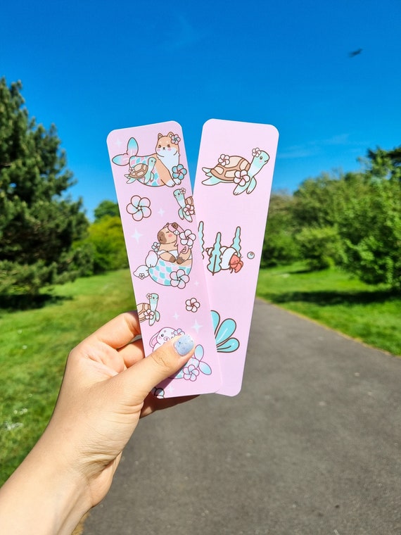 Mermaid Adventures Bookmark capybara Bunny Shiba Inu - Etsy