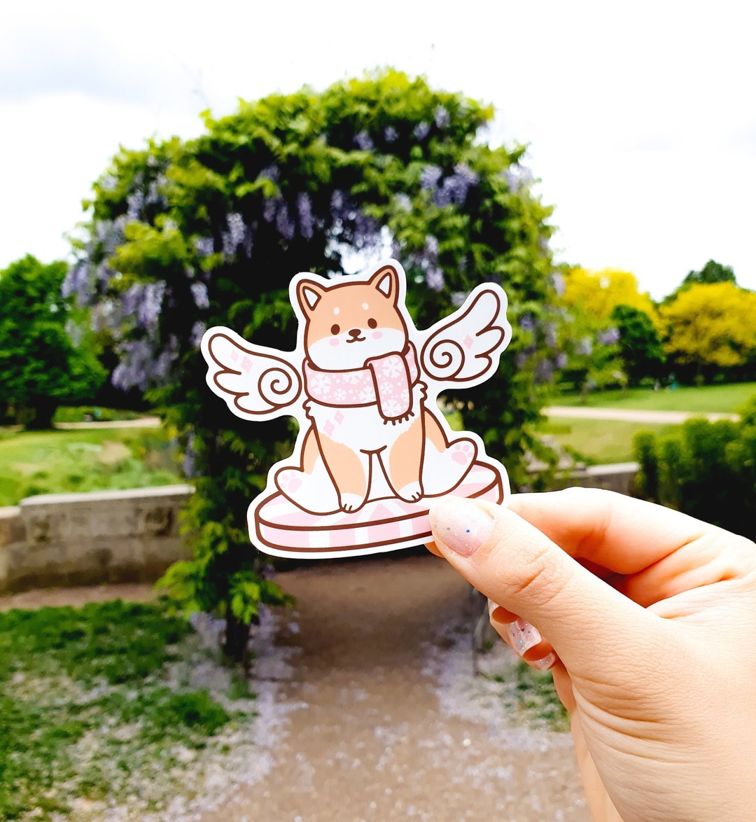 Christmas Angel Shiba Inu Matte/glossy/holographic Vinyl - Etsy