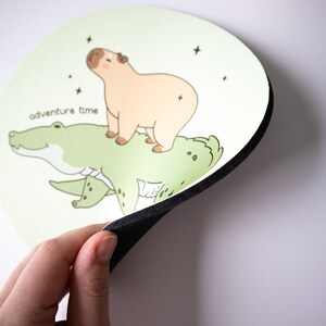 Capybara and Crocodile Alligator Besties Round Mousepad - Etsy