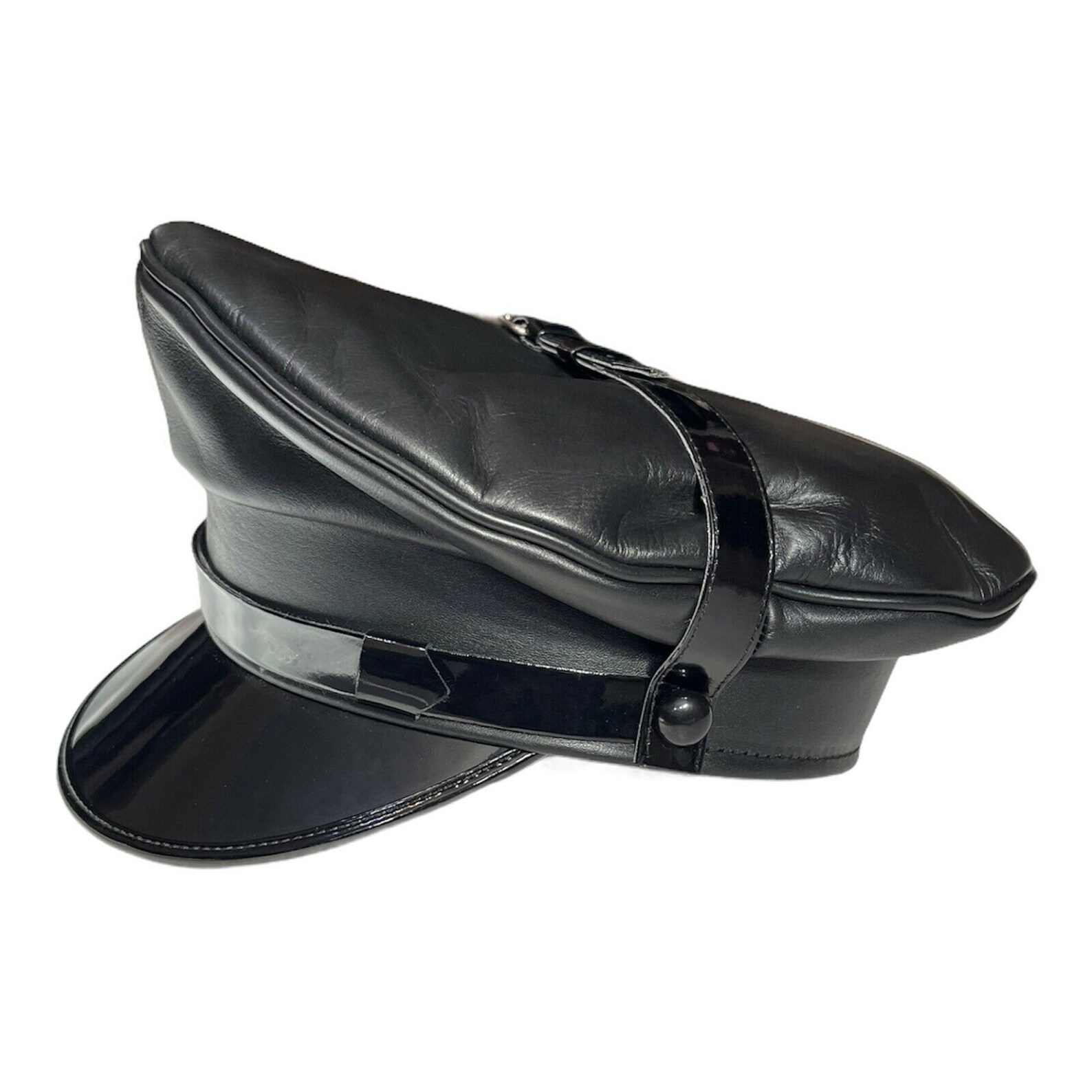 Muir Biker Peaked Police Gay Military cap Full black | Etsy