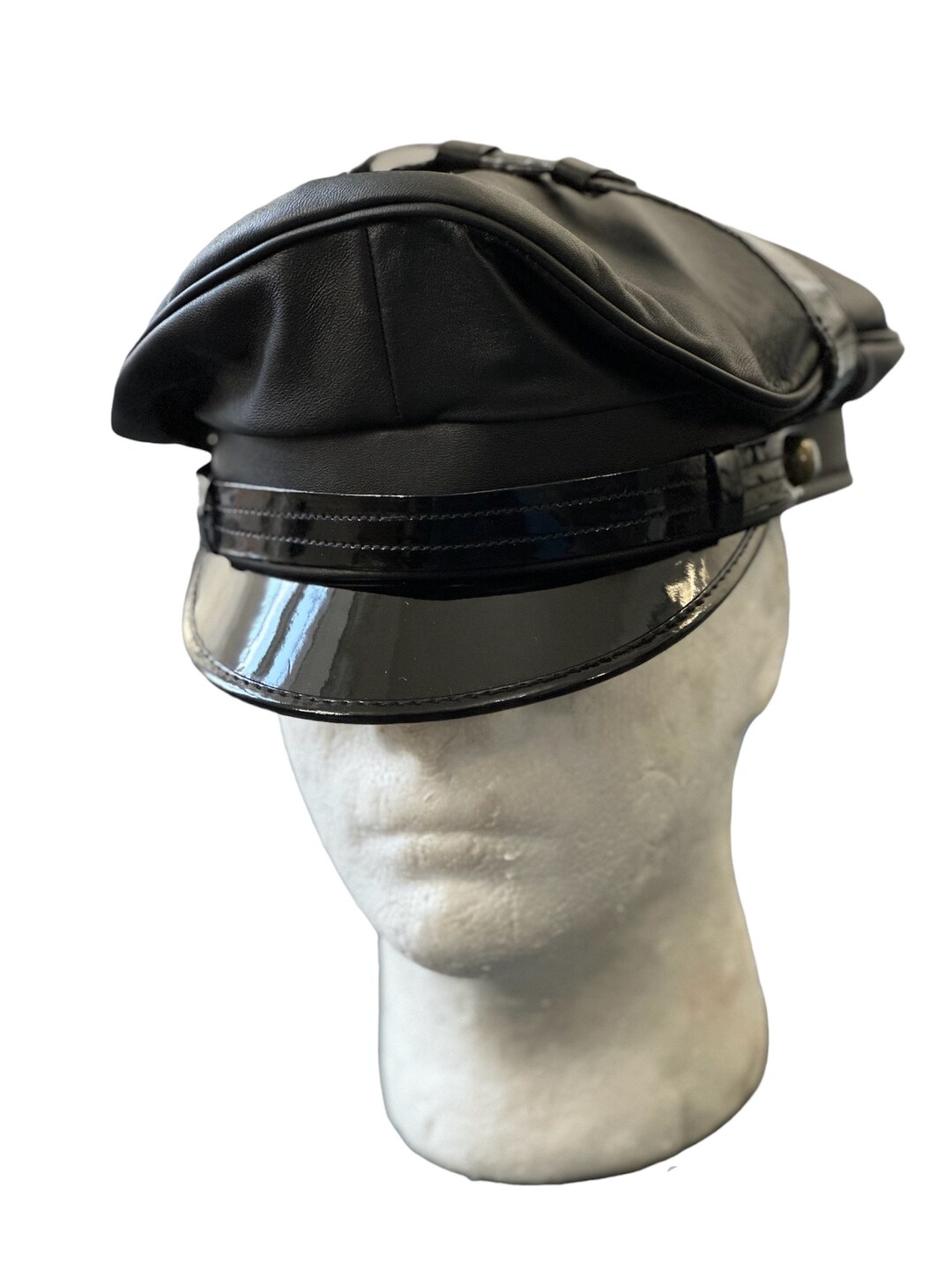 Muir Biker Peaked Police Gay Military Cap Full Black - Etsy
