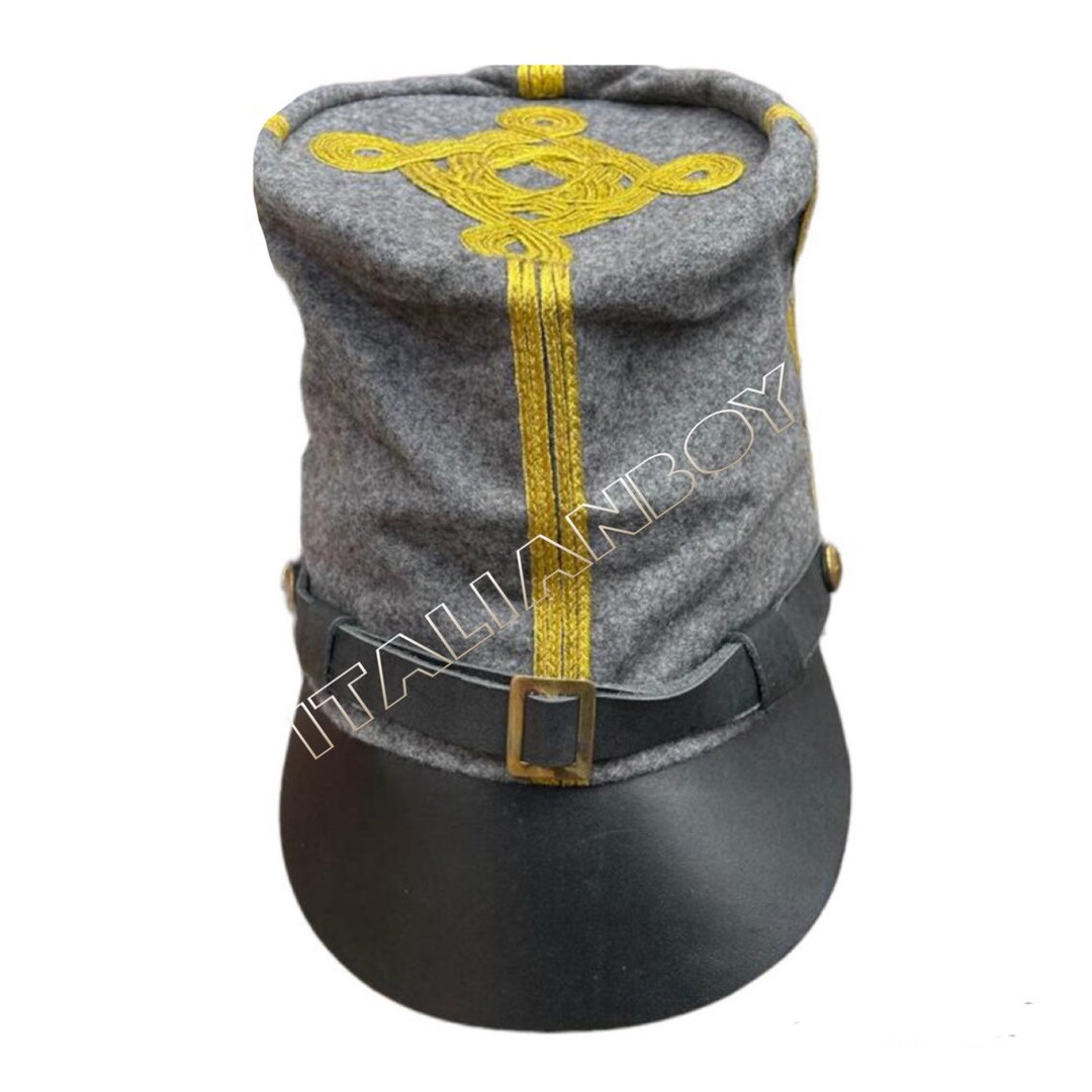 Civil War Confederate Generals 4 Rows Bummer Forage Grey Kepi Size: S ...