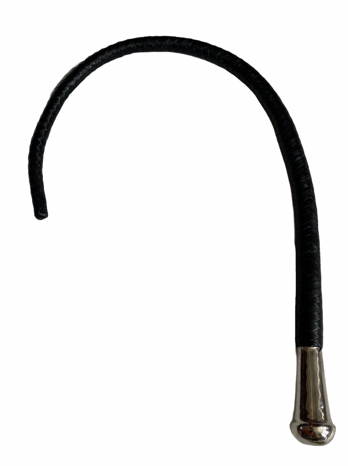 100% Leather Sjambok Style Flogger Whip With Silver Ball Single Tail ...