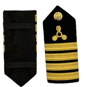 The US Navy Merchant Hard Curved Propeller 4 Gold Bars Epaulette - Etsy