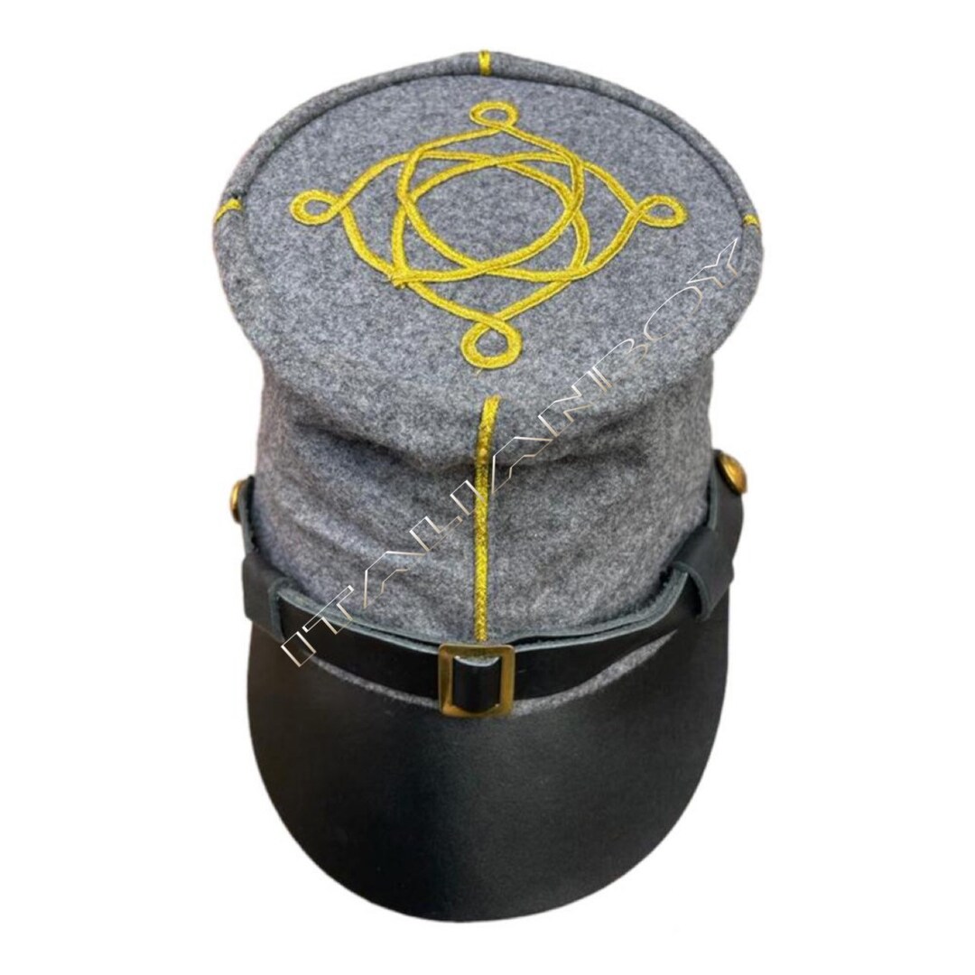 Civil War Confederate Lietenant 1 Row Bummer Forage Grey Kepi Size: S ...