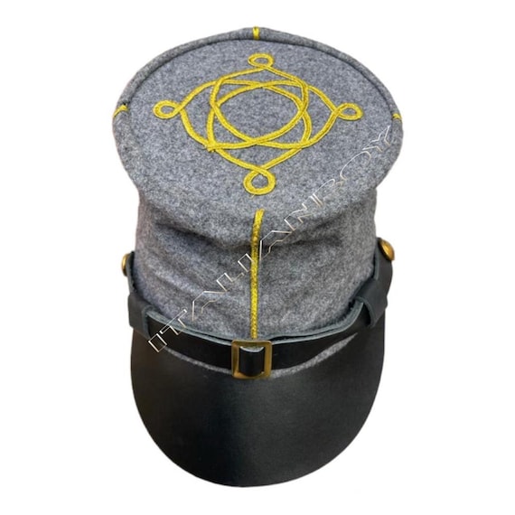 Civil War Confederate Lietenant 1 Row Bummer Forage Grey Kepi - Etsy