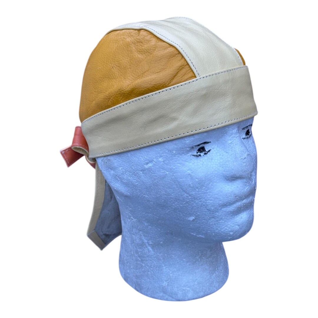 Real Leather Biker,punk, Pirate Durag Cap Free Size Adjustable(code CM ...