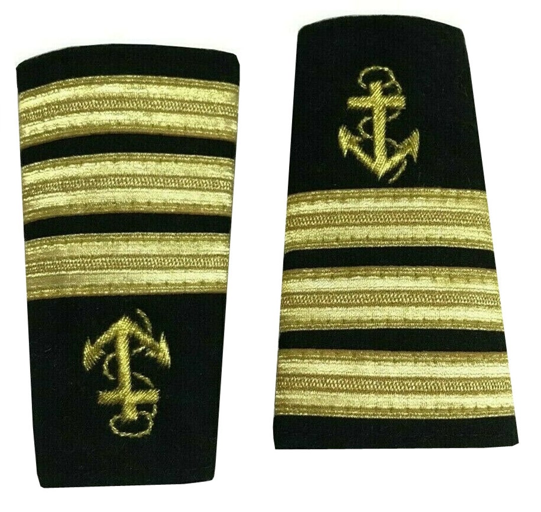Navy Epaulettes /marine Epaulette COMMANDER RANK Facing Pair - Etsy