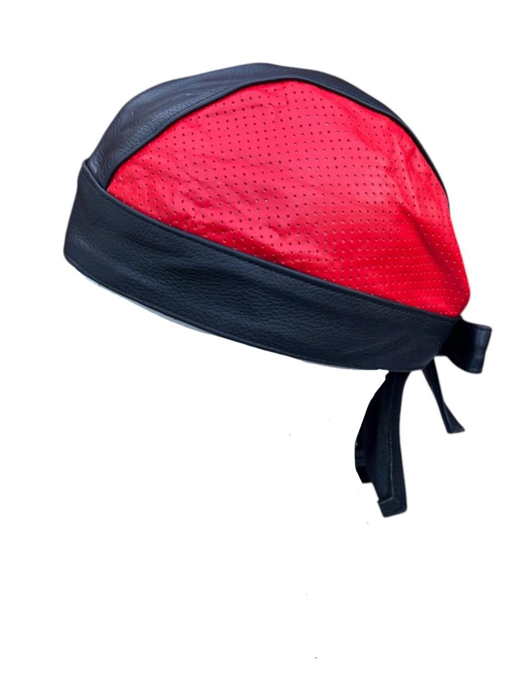 Real Leather Biker,punk, Pirate Durag Cap Free Size Adjustable (code BR ...