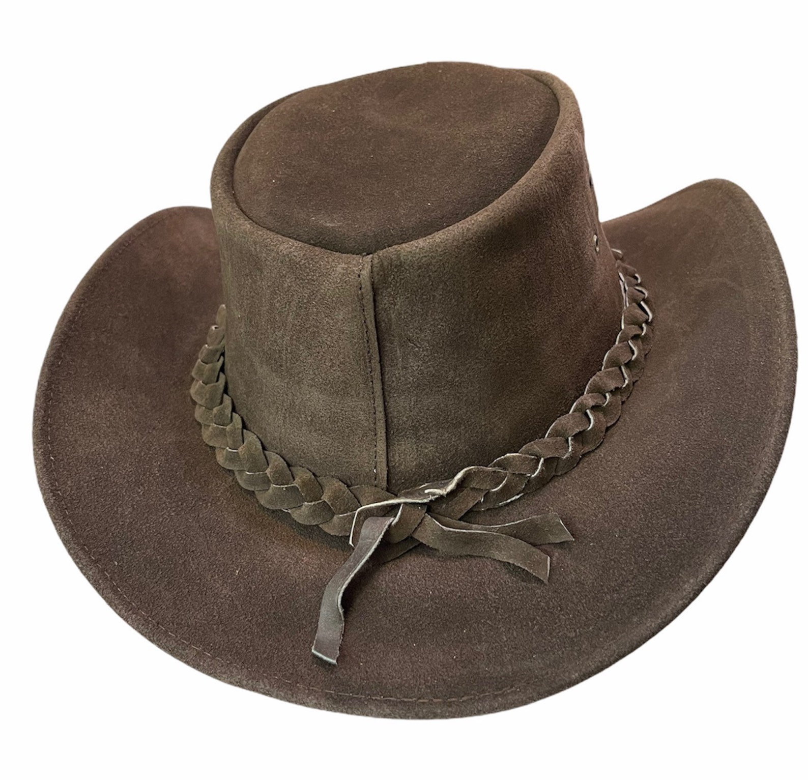 REAL LEATHER BROWN Cowboy Bush Australian Hat - Etsy