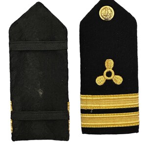 The US Navy Merchant Hard Curved Propeller 2 Gold Bars Epaulette - Etsy