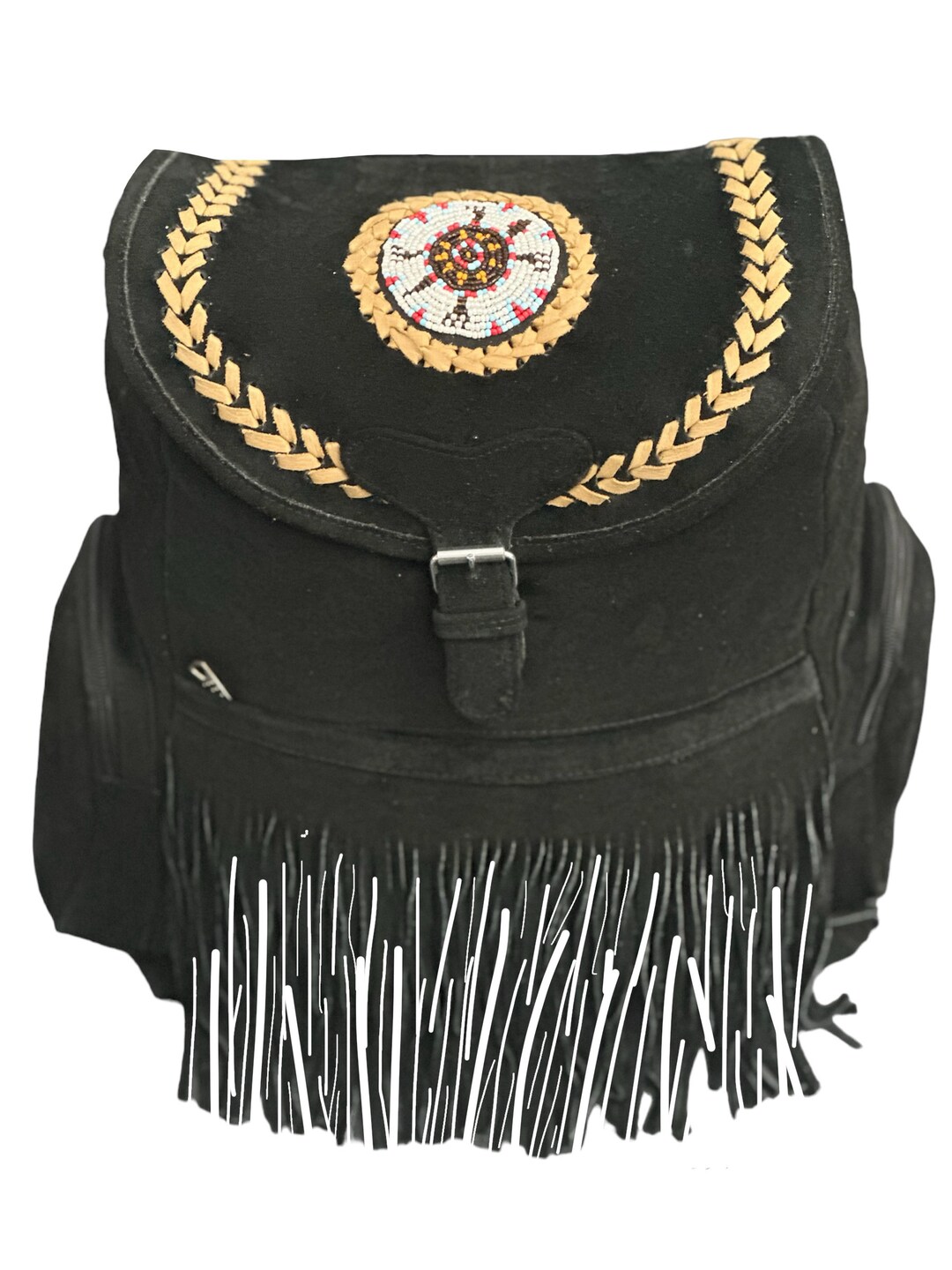 Real Suede-leather Travel Backpack Black Colour - Etsy