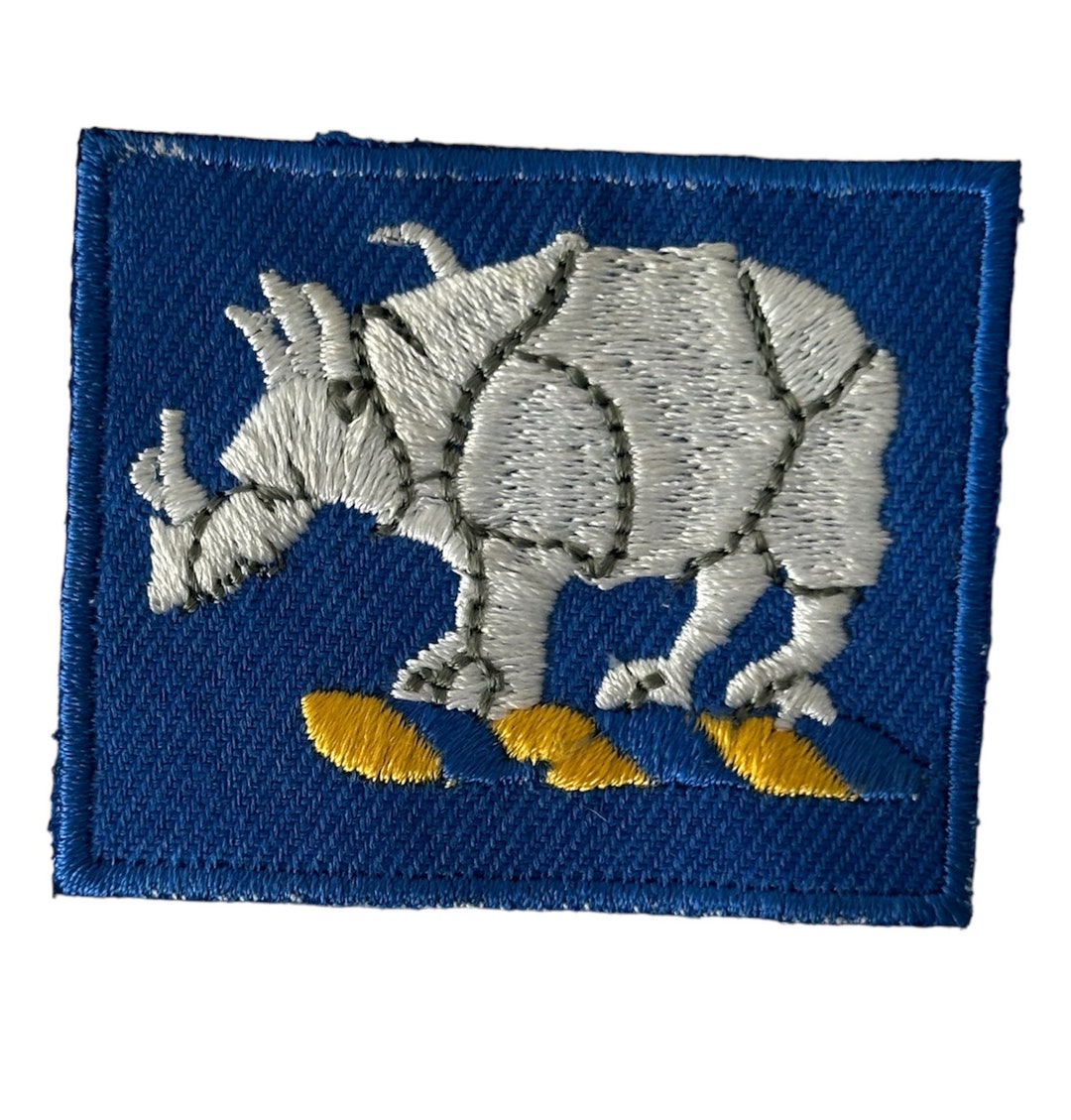 Rhino Embroidery Ironed Patch/badge - Etsy
