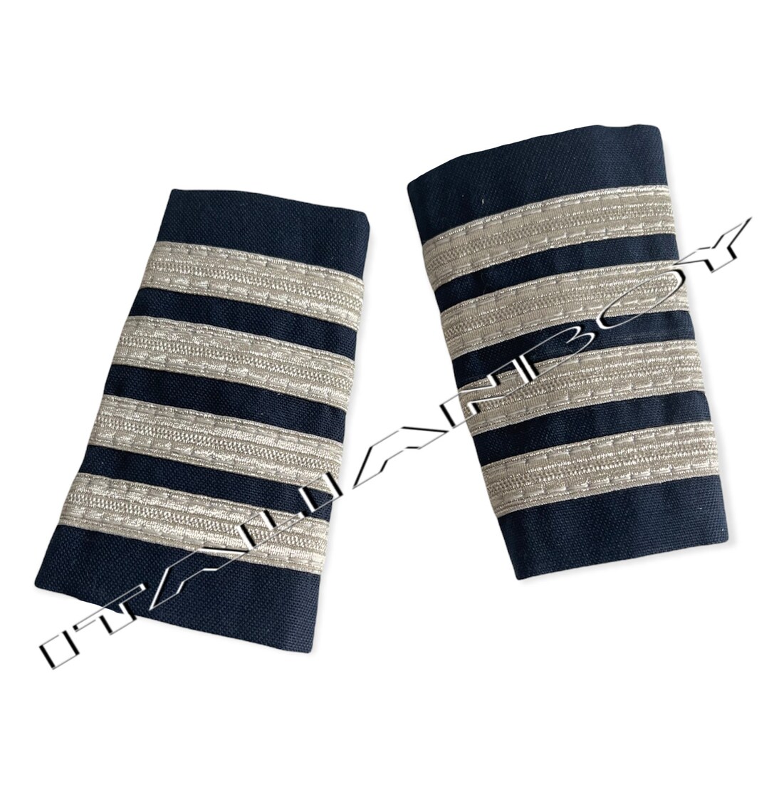 Captain Pilot Navy Blue 4 Bars Epaulette - Etsy