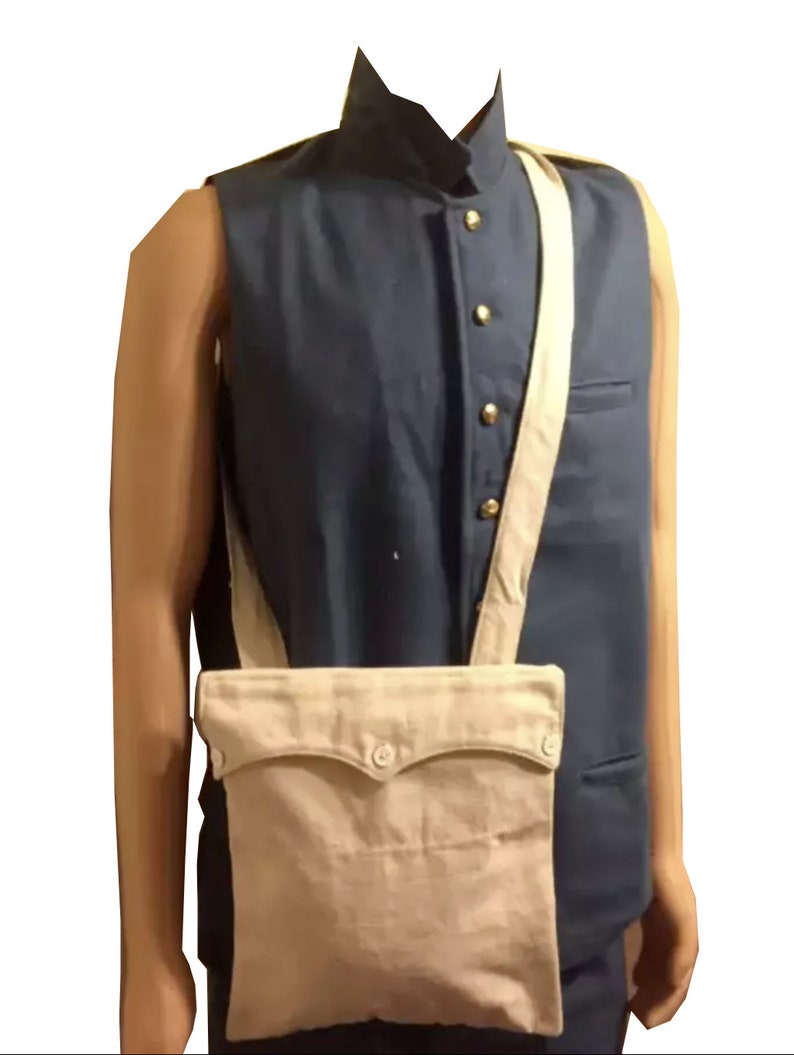 US Civil War Haversack Field Pack CSA Confederate Canvas With 3 Buttons ...