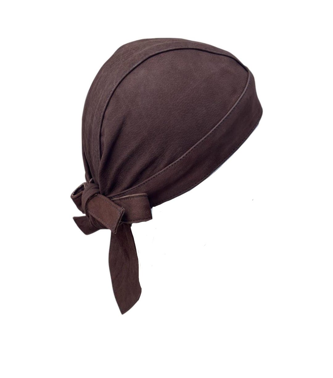Real Cowhide Leather Durag, Biker Punk Pirate Cap, Adjustable Brown - Etsy