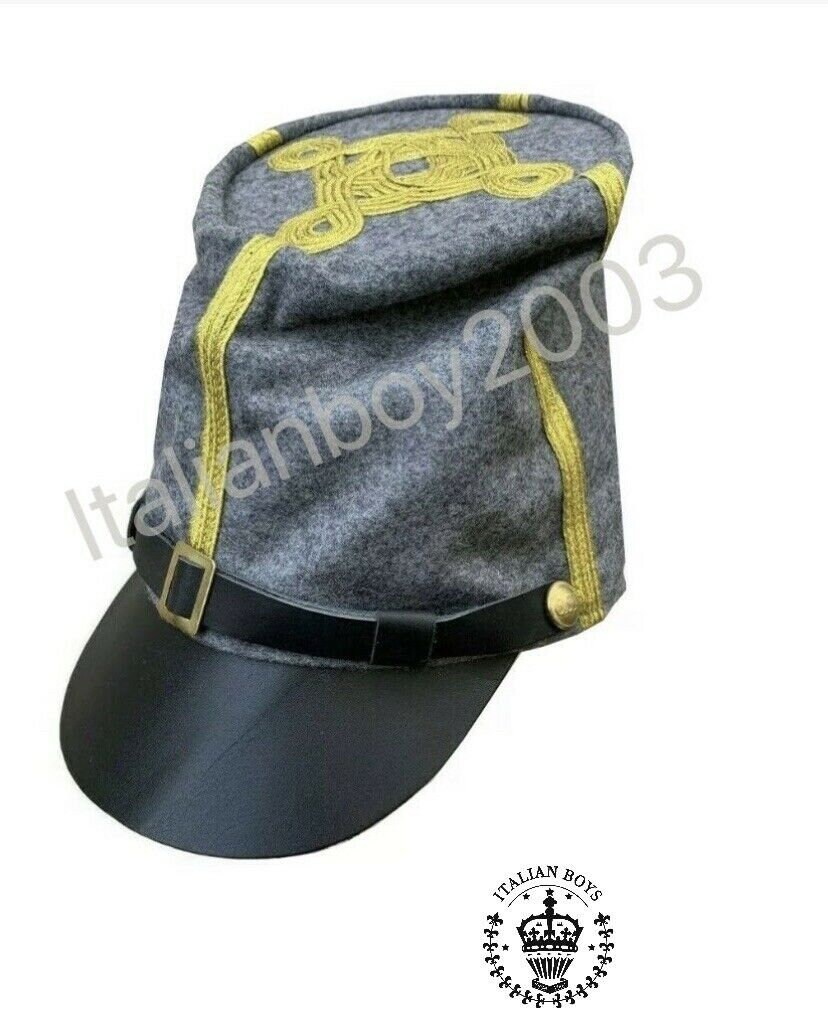 Civil War Confederate Generals 4 Rows Bummer Forage Grey Kepi | Etsy