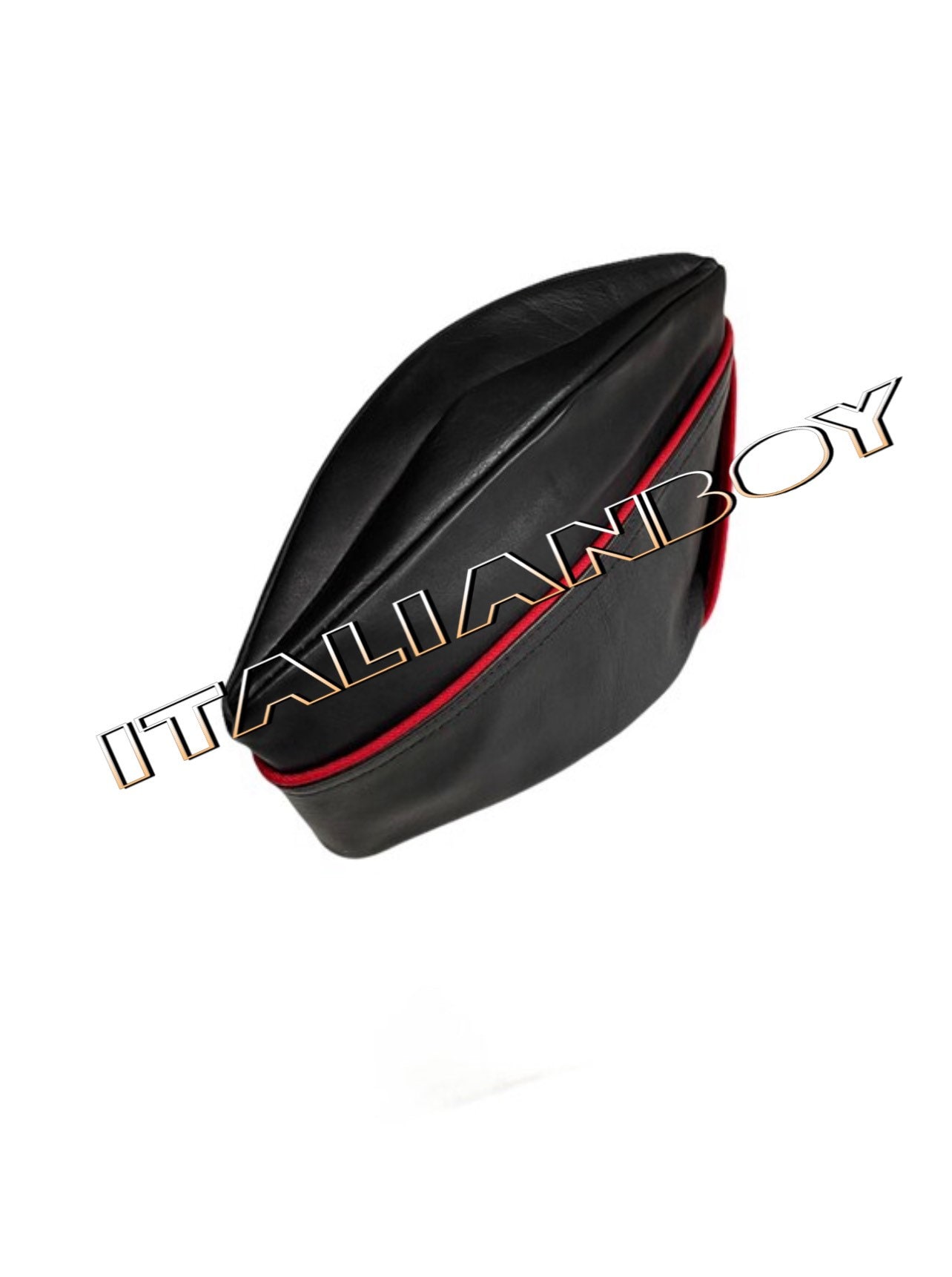 Offer Price Real LEATHER MILITARY TRIANGLE Black Red Trim Cap - Etsy