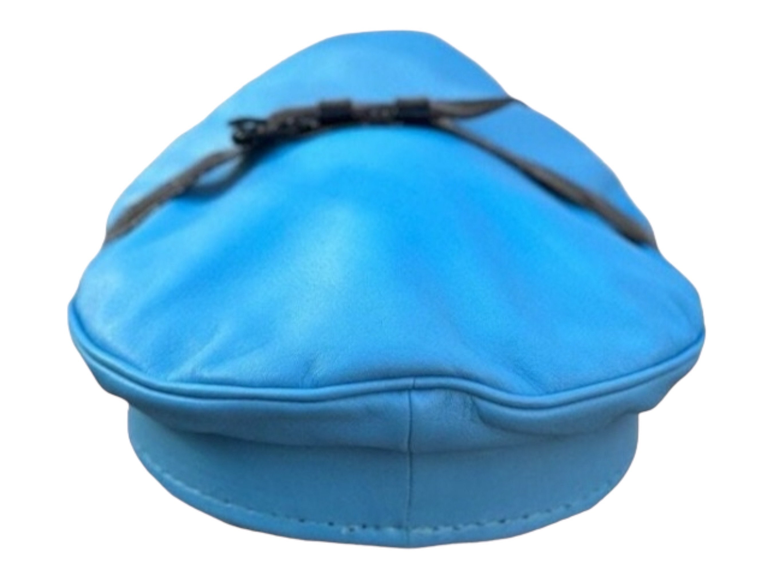 Pale Blue Real Leather Biker,army,muir,police Gay Cap Size: S to XL - Etsy