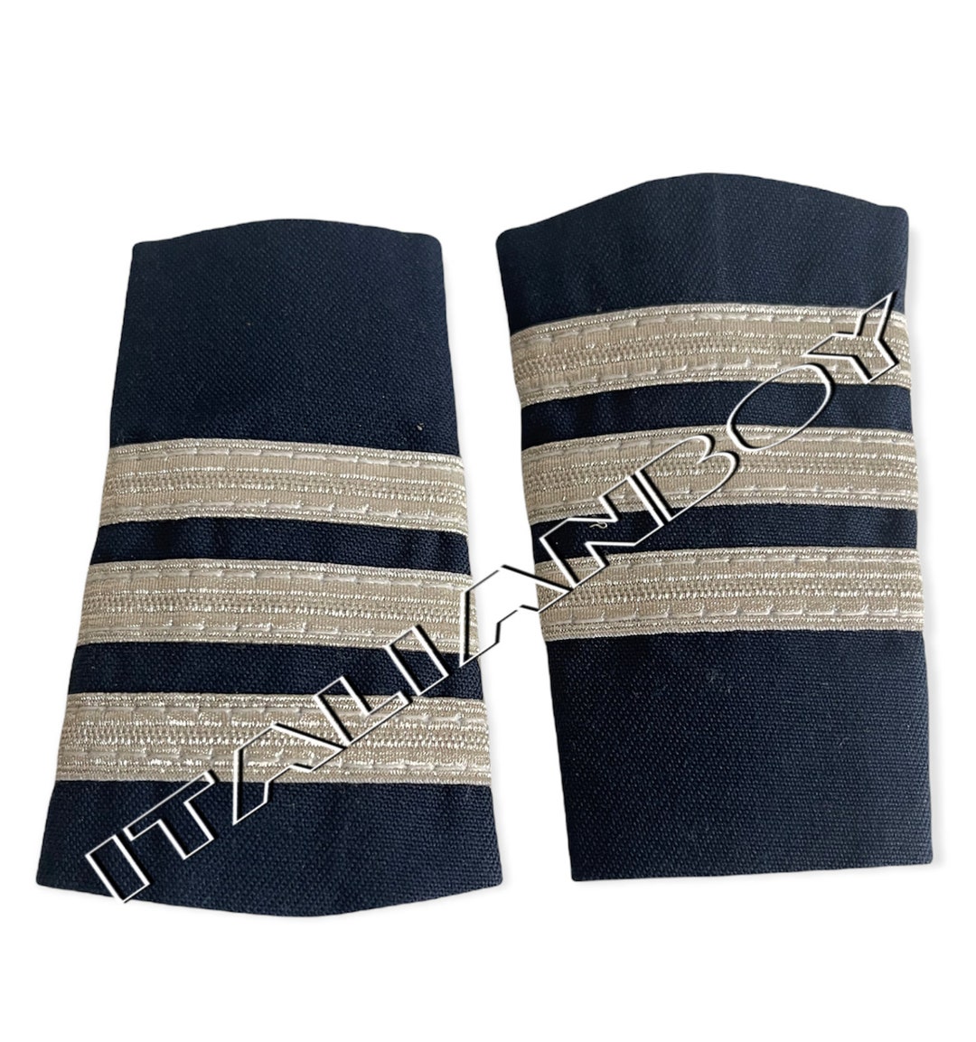 Navy Blue Captain First Officer Pilot 3 Bars Epaulette - Etsy