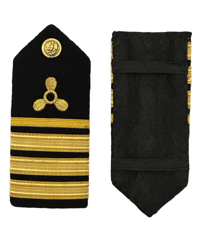 The US Navy Merchant Hard Curved Propeller 3 1/2 Gold Bars Epaulette - Etsy