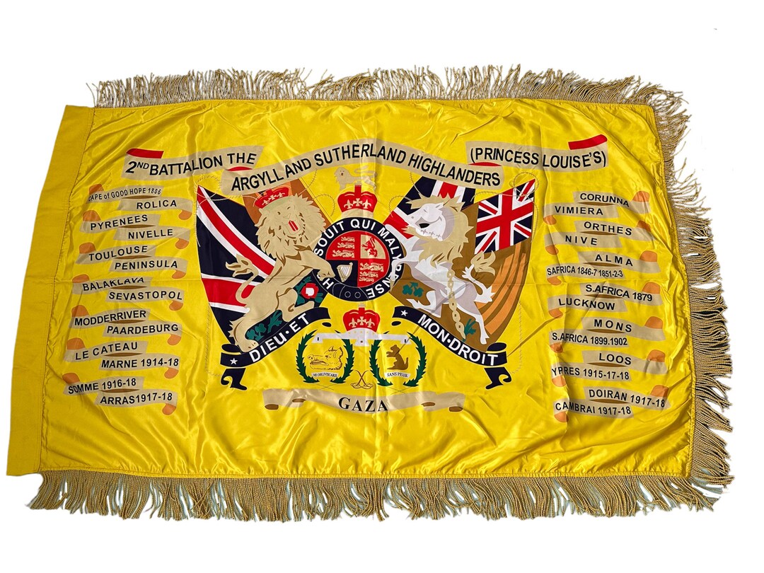 THE 2ND BN ARGYLL & Sutherland Highlanders Regiment Battle Honours Flag ...