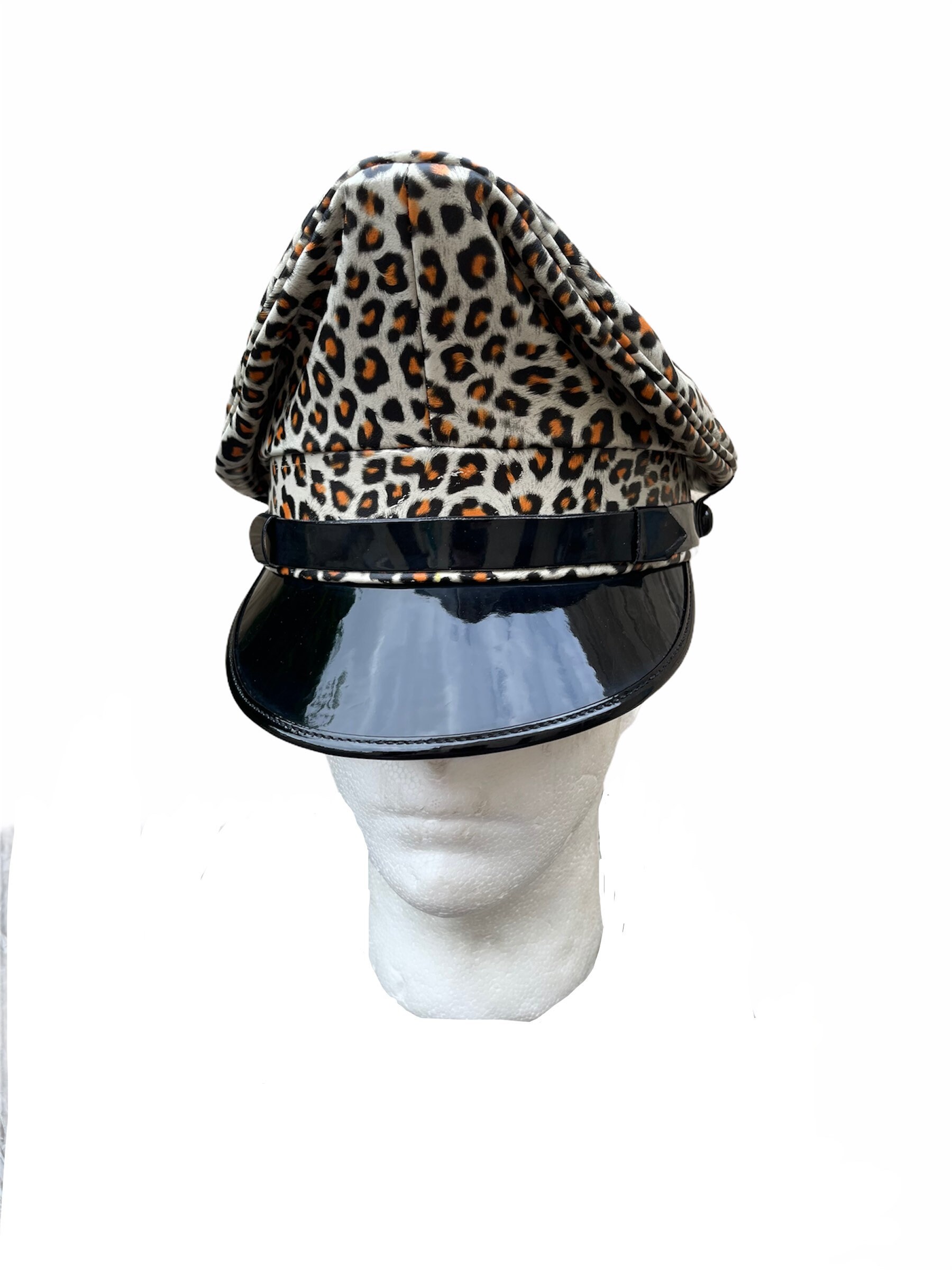 Leopard Print Real Cowhide Leather Muirbikergay Cap - Etsy