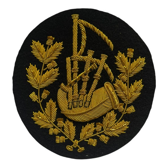 Gold & Silver Piper Major Bagpipe Arm Blazer Badge | Etsy