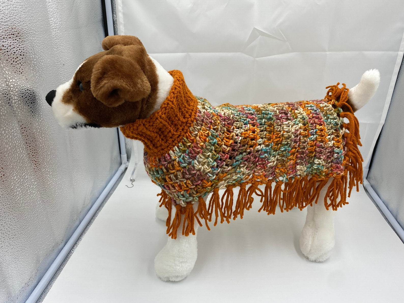 Poncho/ suéter de calabaza y spice dog - Etsy España