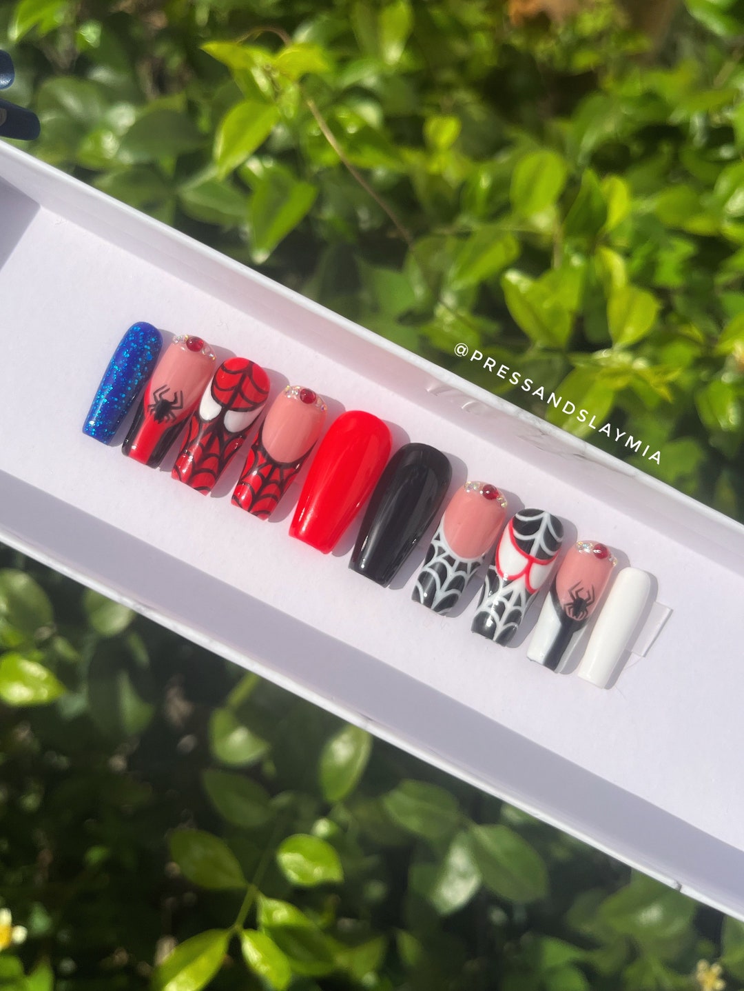 Split Spider Senses Painted Handmade Custom Press on Nails - Etsy