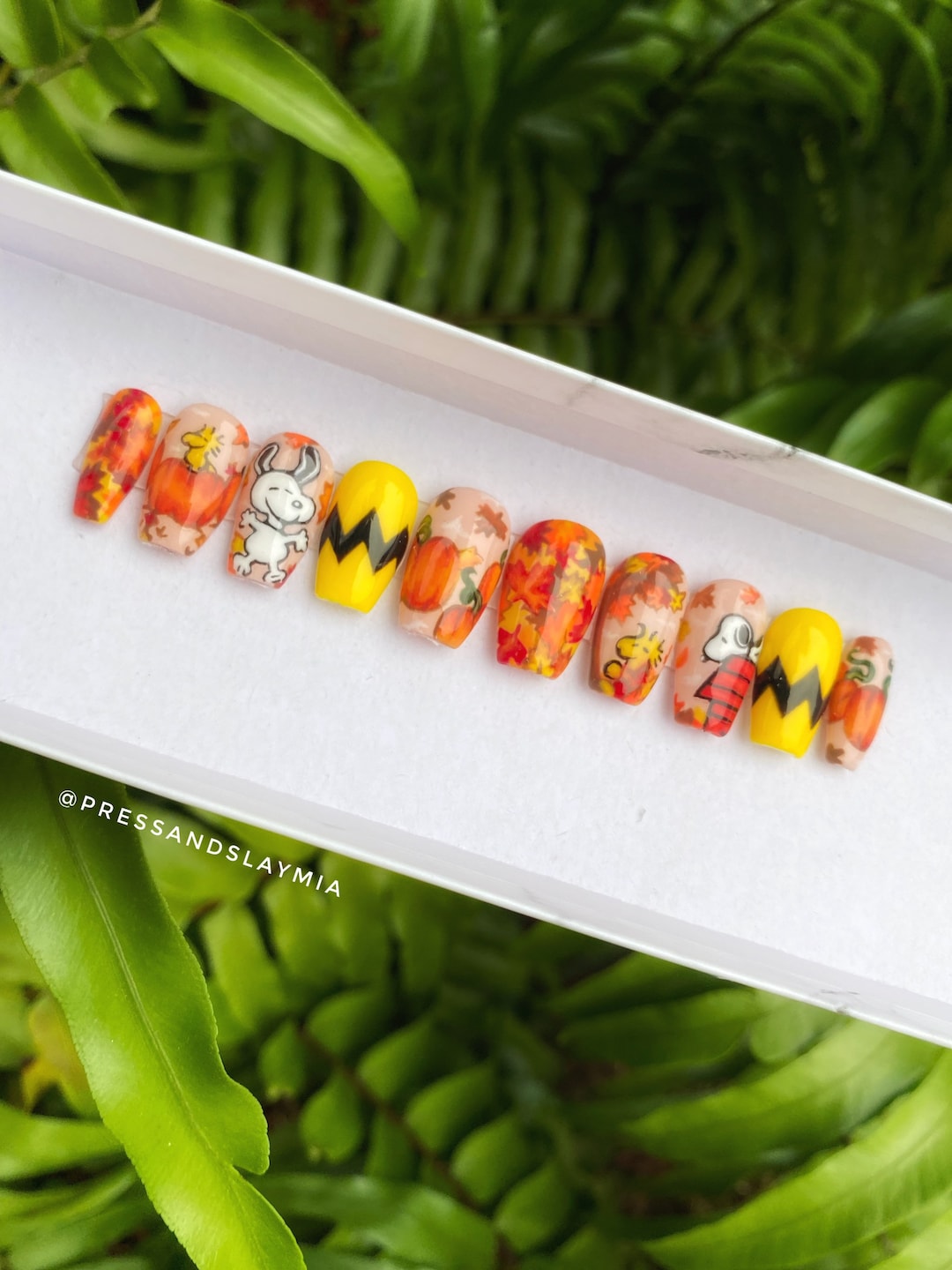 Fall Hand Painted Cartoon Character Nail Art Custom Press on Nails - Etsy