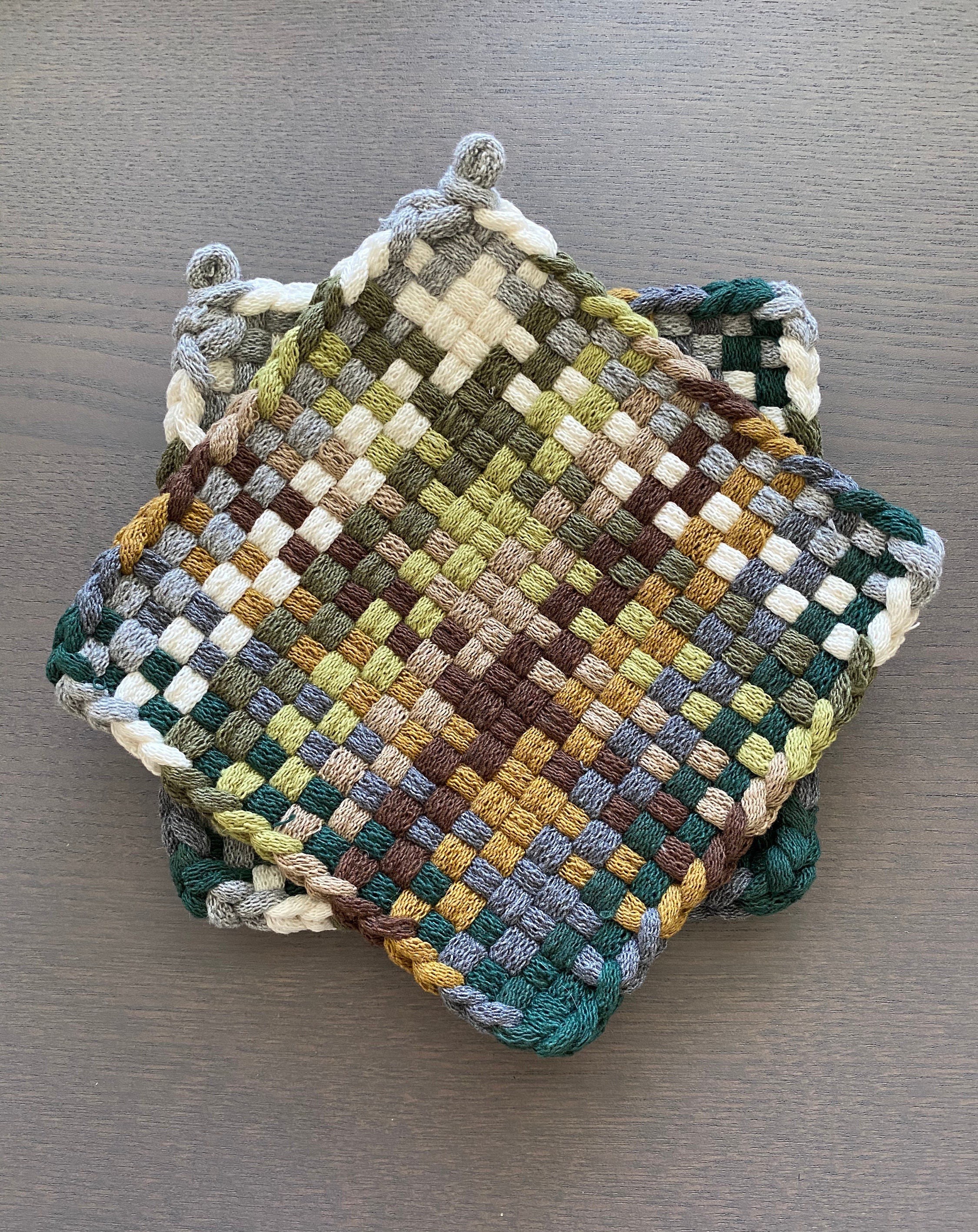 Mother Earth — Handmade Loomed Potholder Set of 2 — Artisan Gift for ...