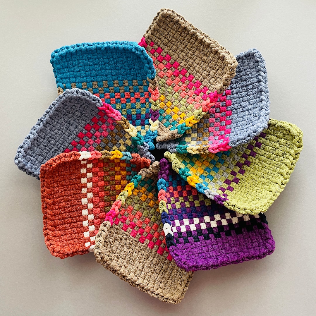 You Pick Set of 2 Potholders — Colorful Woven Cotton Loom Oven Mitt ...