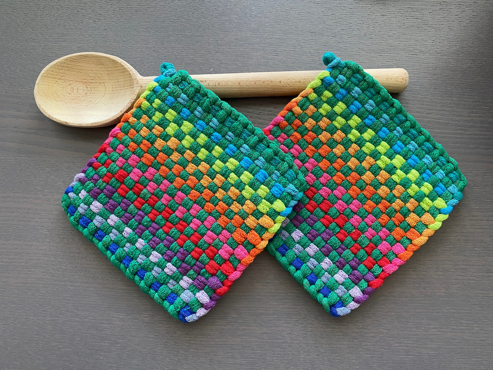 Handmade Loomed Potholder Lucky Charms Set 2 Artisan Gift | Etsy