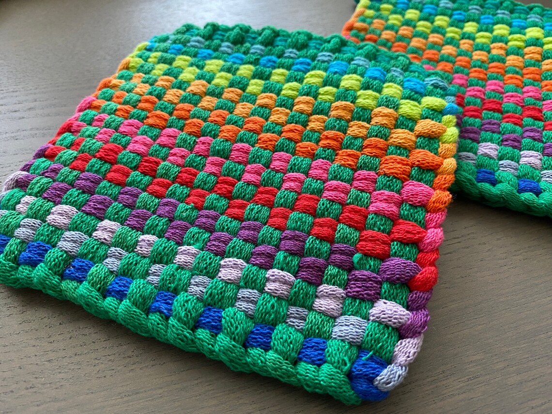 Handmade Loomed Potholder Lucky Charms Set 2 Artisan Gift | Etsy