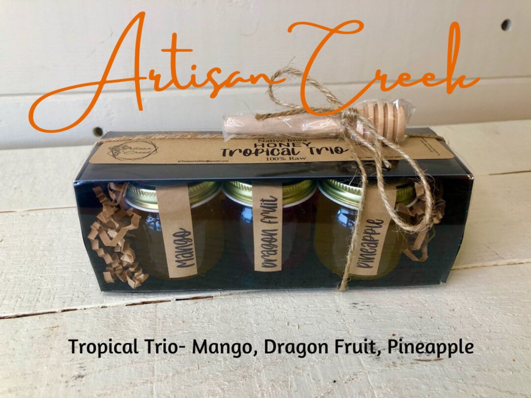 TROPICAL TRIO - Infused Honey Sampler - Mango, Dragon Fruit, Pineapple ...