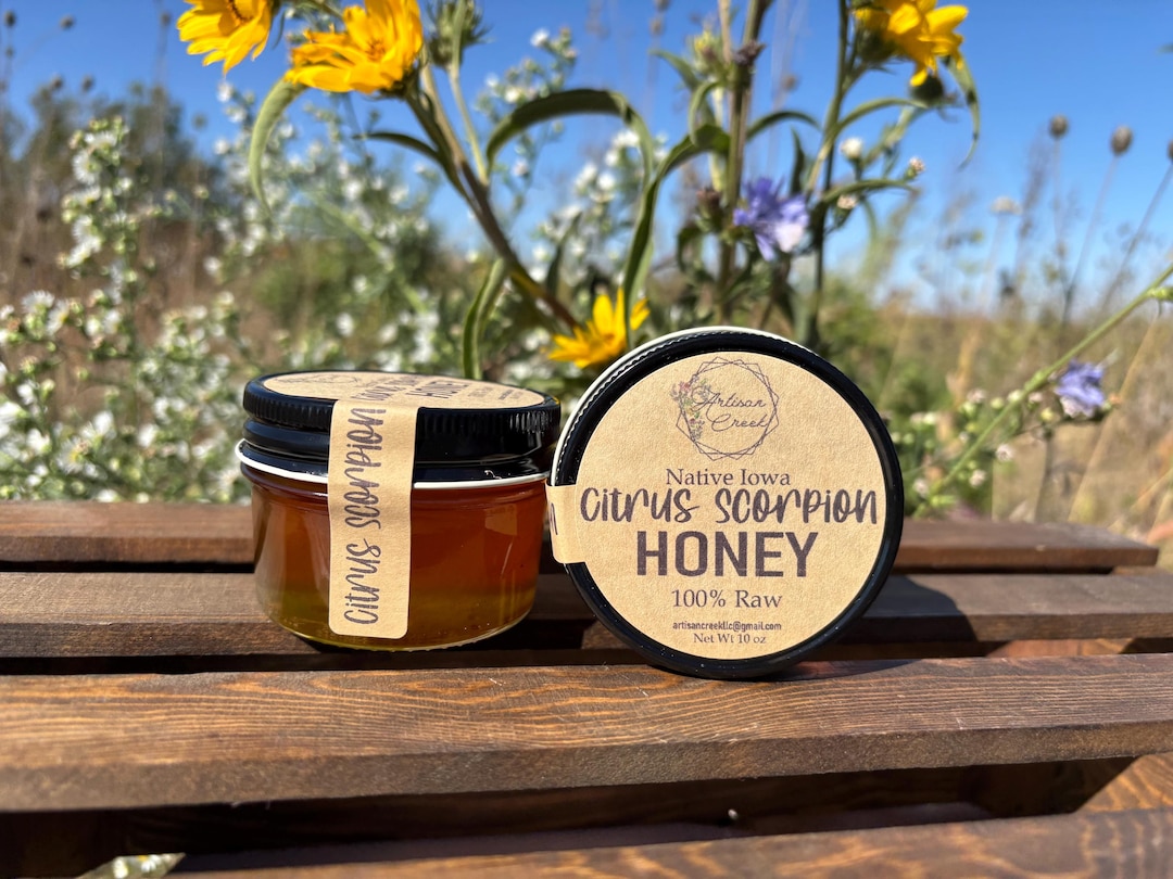 Citrus Scorpion Infused Honey - All Natural, Raw, Unfiltered, Small ...